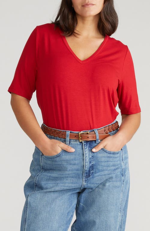 UNIVERSAL STANDARD Universal Standard lily liquid jersey V-neck T-shirt